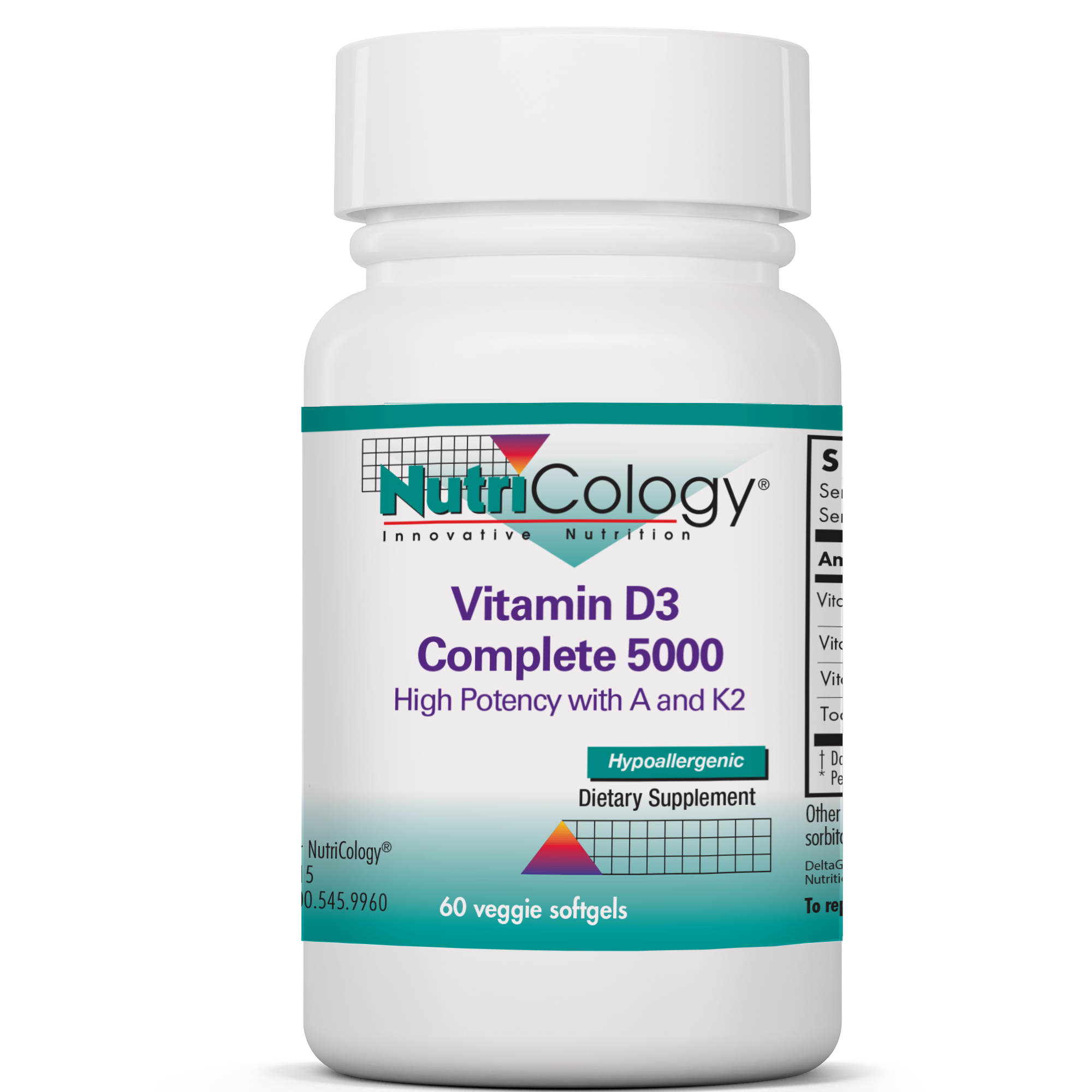 Nutricology Vitamin D3 Complete 5000 Daily Balance with A and K2 ...